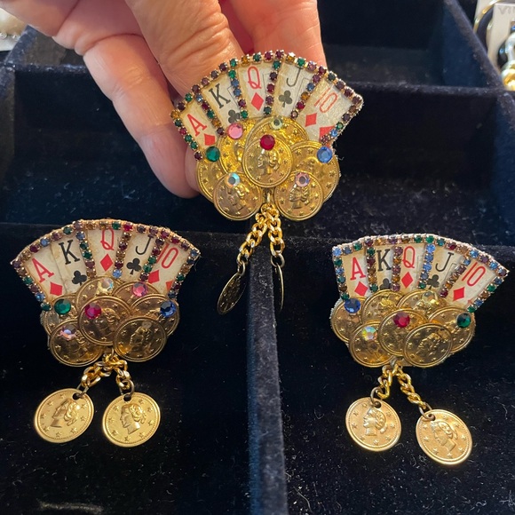 Vintage Homemade | Jewelry | Vintage Handmade Casino Earbobs | Poshmark